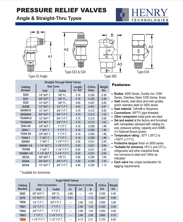 Henry 5604-180 Relief Valve Cast Iron Angle Type – Industrial Tools